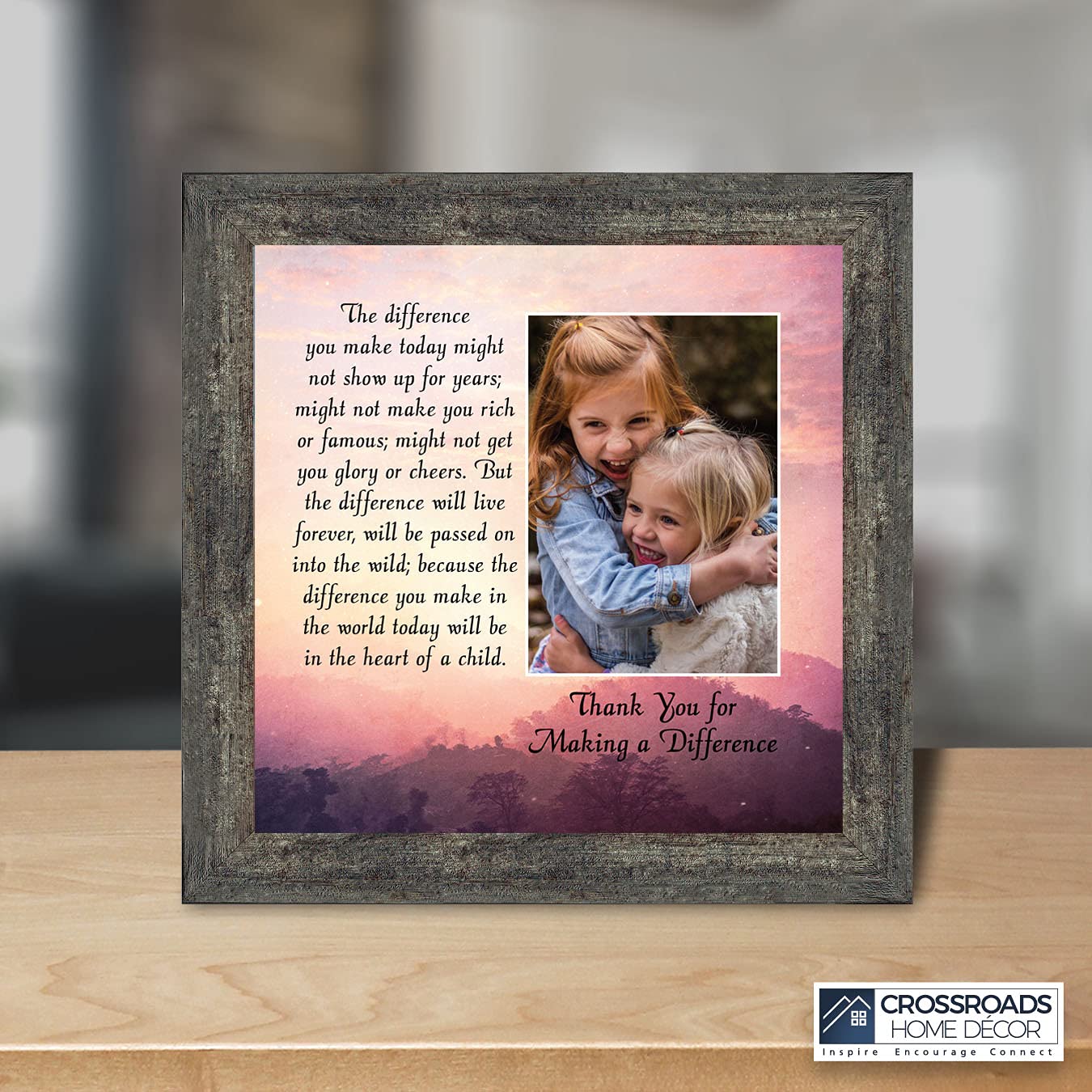 Crossroads Home Décor Teacher Gifts to Say Thank You, Principal Gifts or Daycare Teacher Gifts, You Make a Difference Quote Thanking Those Who Work with Children, Teacher Appreciation Gifts, 6394BW