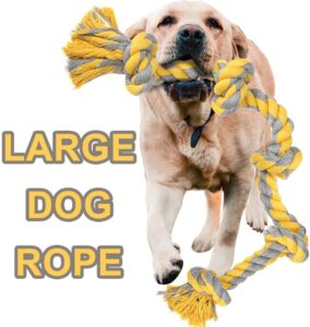 ayisoro dog rope toys for aggressive chewers large dog rope pet tug toy cotton rope dog chew toys for large dogs tug of war toy strong chewing teething training interactive dog rope toy large