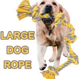 ayisoro Dog Rope Toys for Aggressive Chewers Large Dog Rope Pet Tug Toy Cotton Rope Dog Chew Toys for Large Dogs Tug of War Toy Strong Chewing Teething Training Interactive Dog Rope Toy Large