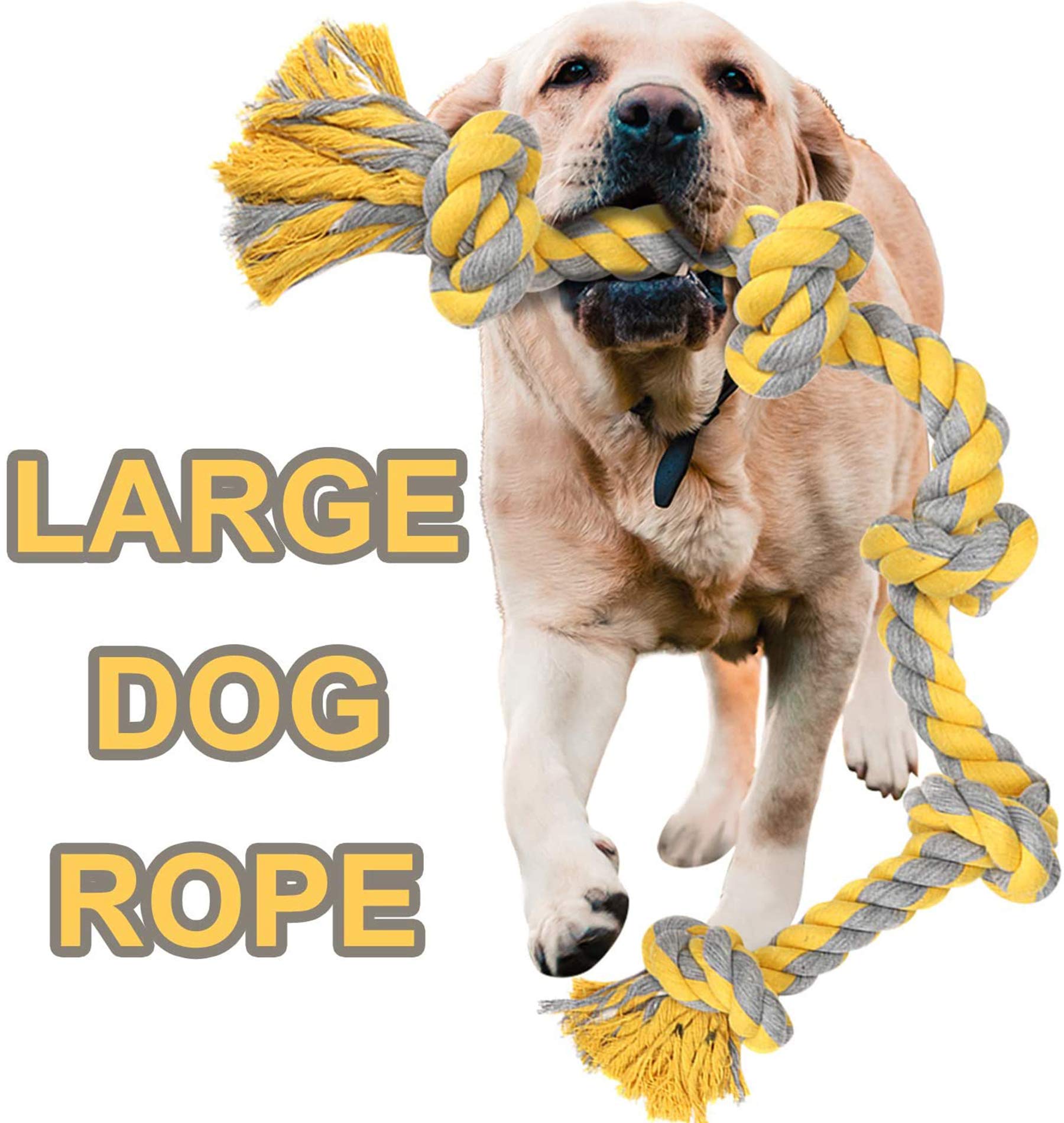 ayisoro Dog Rope Toys for Aggressive Chewers Large Dog Rope Pet Tug Toy Cotton Rope Dog Chew Toys for Large Dogs Tug of War Toy Strong Chewing Teething Training Interactive Dog Rope Toy Large