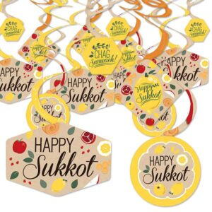 big dot of happiness sukkot - sukkah jewish holiday hanging decor - party decoration swirls - set of 40