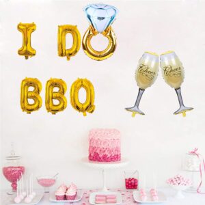 Bridal Shower Decorations - I Do BBQ Foil Balloons Wedding Shower Engagement Party Decoration（16 inch）