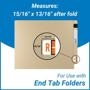 Doctor Stuff - File Folder Labels, Alphabet Letter R, POS 3400 - POAM Series Compatible Alpha Stickers, Orange, 15/16" x 1-5/8", 500/Roll