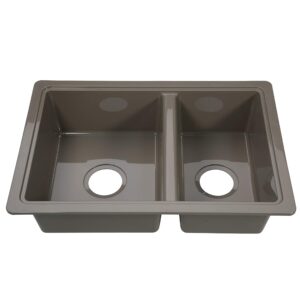 cecipa rv double kitchen galley sink - 25" x 17" x 6.6" stainless steel color abs plastic for 5th wheel, travel trailer, camper