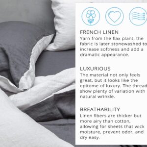 Wooflinen 100% Stone Washed French Linen 6 Piece Bed Duvet Set + Sheet Set - Luxurious Sheets (Full)