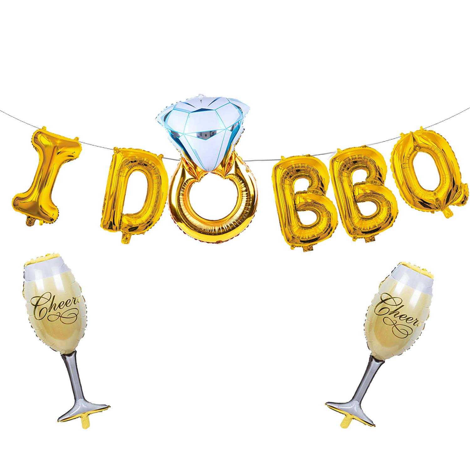 Bridal Shower Decorations - I Do BBQ Foil Balloons Wedding Shower Engagement Party Decoration（16 inch）