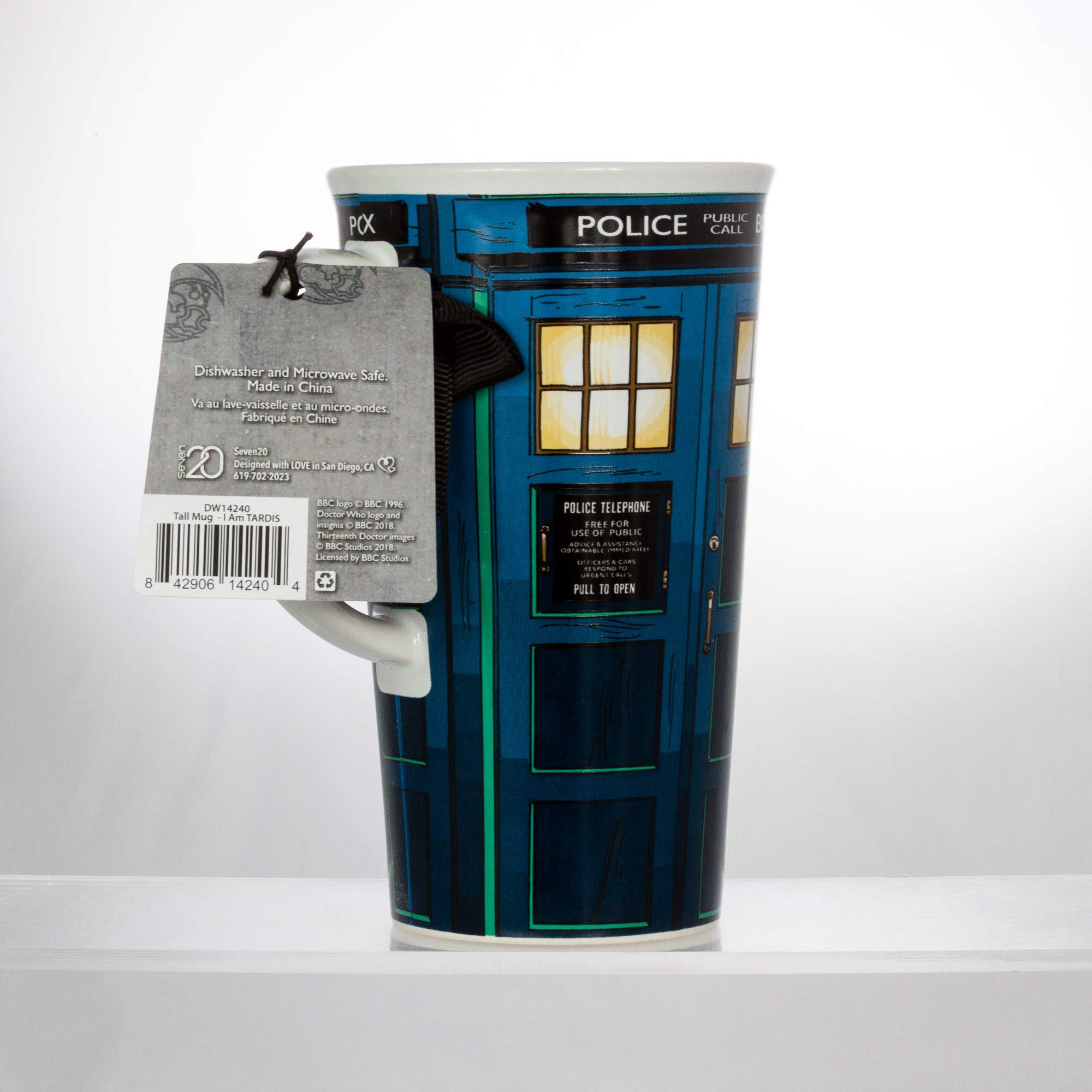 Se7en20 Doctor Who Ceramic Tardis Police Box Tumbler 13th Doctor 12oz