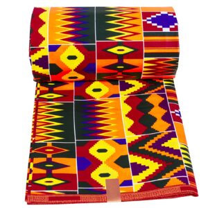 African Wax Fabrics 6 Yard 100% Cotton Ankara Kente Print Fabric for Party Dress