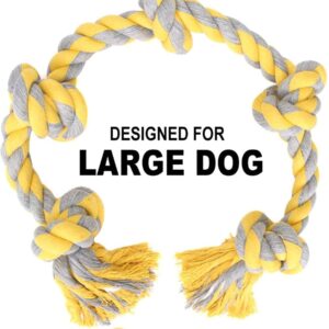 ayisoro Dog Rope Toys for Aggressive Chewers Large Dog Rope Pet Tug Toy Cotton Rope Dog Chew Toys for Large Dogs Tug of War Toy Strong Chewing Teething Training Interactive Dog Rope Toy Large