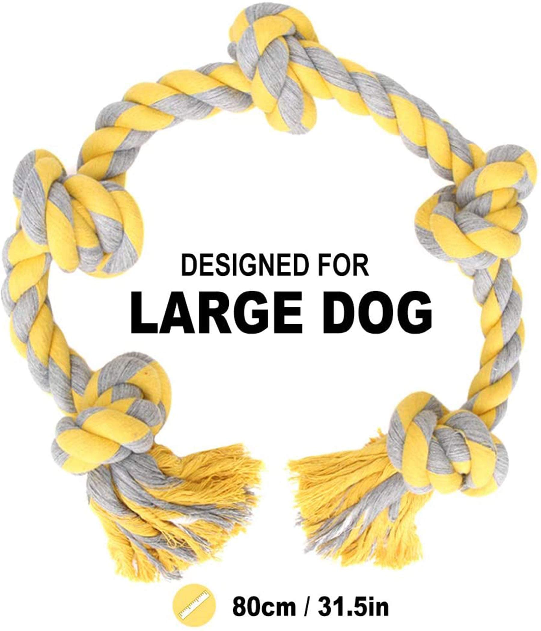 ayisoro Dog Rope Toys for Aggressive Chewers Large Dog Rope Pet Tug Toy Cotton Rope Dog Chew Toys for Large Dogs Tug of War Toy Strong Chewing Teething Training Interactive Dog Rope Toy Large