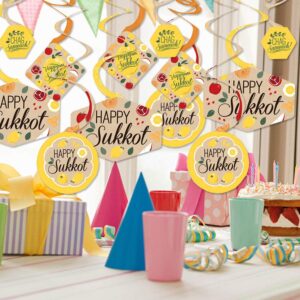 Big Dot of Happiness Sukkot - Sukkah Jewish Holiday Hanging Decor - Party Decoration Swirls - Set of 40