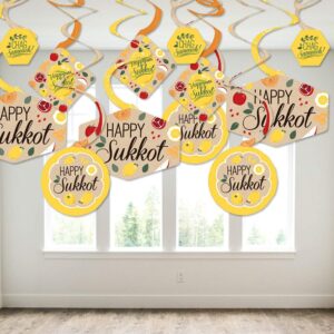 Big Dot of Happiness Sukkot - Sukkah Jewish Holiday Hanging Decor - Party Decoration Swirls - Set of 40