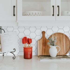 Fiula White Hexagon Wallpaper Peel and Stick Wallpaper Grey and White Wallpaper Removable Wallpaper White Trellis Wallpaper Vinyl Wallpaper 17.3”×78.7”