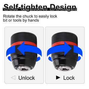 YWBL-WH Multi Keyless Chuck, Keyless Hand Drill Chuck 1/2-20UNF Mount 1~13mm Self-tighten Drill Chuck for Multiple Purposes