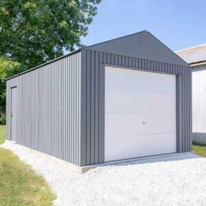 Sojag 12' x 30' Everest Galvalume Steel with Extra Tall Walls Garage Storage Building, Charcoal