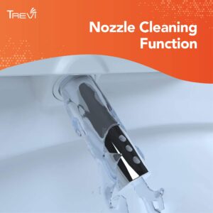 TREVI Bidet Toilet Seat, Elongated White Seat Sleek Design, Warm Air Dryer, Rear & Front Wash, Stainless Steel Nozzle, Nozzle Self-Cleaning, Nozzle Oscillation and Pulse, Korea Made AB210