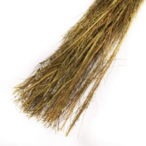 Treasure Gurus Natural Straw Flying Witch Wizard Broom Stick Broomstick Movie Theater Prop Halloween Decor Brown