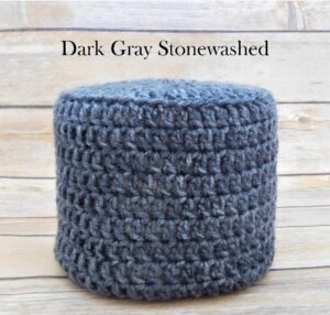 crochet toilet paper cover, mega roll size - toilet paper cozy - dark gray stonewashed