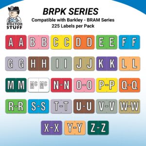 Doctor Stuff - File Folder Labels, Alphabet Letter A, Barkley/Sycom FABKM - BRAM Series Compatible Alpha Stickers, Red, 1" x 1-1/2", 225 Labels per Package