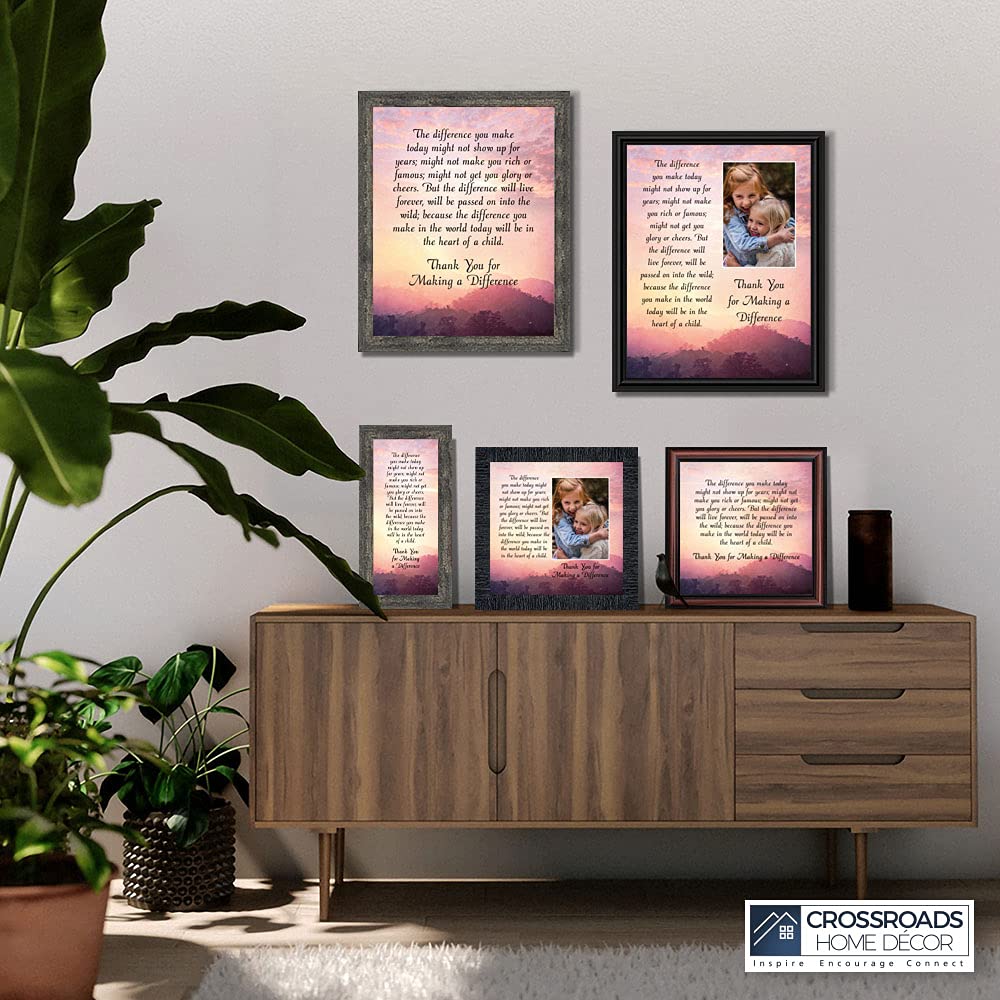 Crossroads Home Décor Teacher Gifts to Say Thank You, Principal Gifts or Daycare Teacher Gifts, You Make a Difference Quote Thanking Those Who Work with Children, Teacher Appreciation Gifts, 6394BW