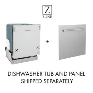 ZLINE 18 in. Compact Top Control Dishwasher in Black Matte 120-Volt with Stainless Steel Tub and Traditional Style Handle