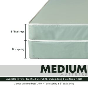 Nutan 8-Inch Firm Double sided Tight top Waterproof Vinyl Innerspring Mattress and 4-Inch Fully Assembled Wood Boxspring/Foundation Set,Queen