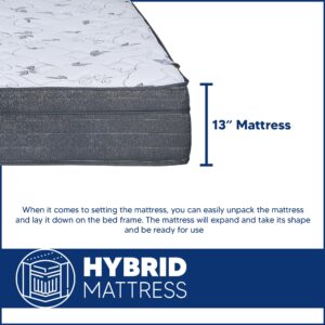 Nutan 13-Inch Extra Firm Foam Encased Eurotop Hybrid Mattress, King, Black