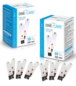 one-care 100 count glucose test strips, precision sugar measurement (2 boxes of 50 each)