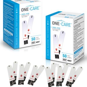 ONE-CARE 100 Count Glucose Test Strips, Precision Sugar Measurement (2 Boxes of 50 Each)