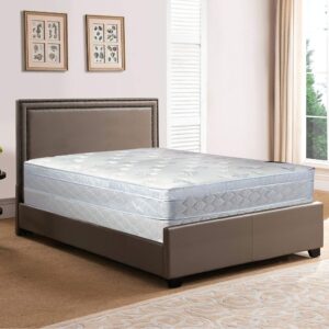 nutan 10-inch plush foam encased hybrid eurotop innerspring mattress and 8" wood boxspring/foundation set, twin