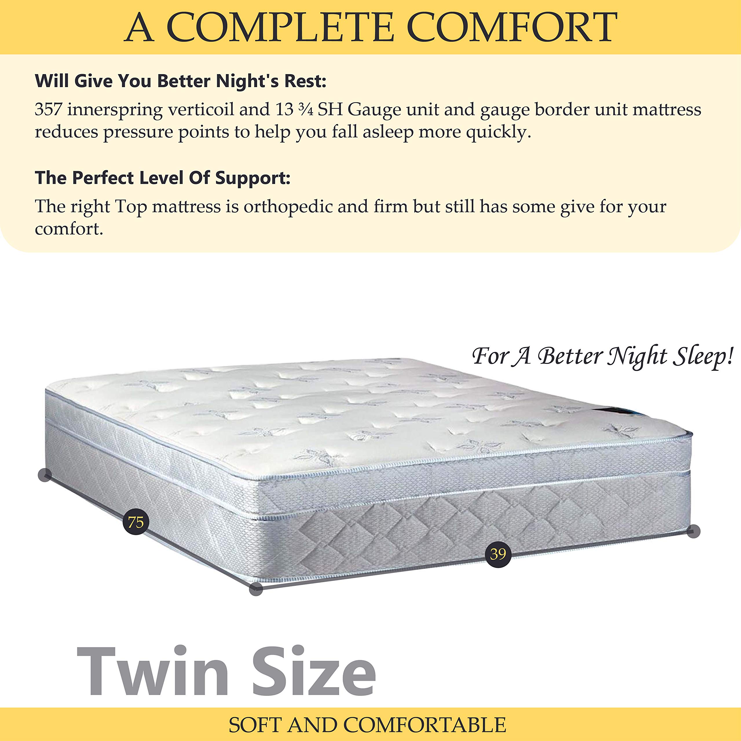 Nutan 10-Inch Plush Foam Encased Hybrid Eurotop Innerspring Mattress and 8" Wood Boxspring/Foundation Set, Twin