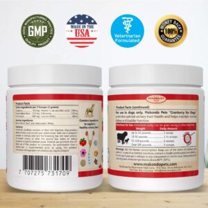 Dog Cranberry Supplement - Natural Dog UTI Treatment & Kidney Support for Dogs. Dog Supplement Powder Same as Cranberry Pills for Dogs. Puppy Supplies for Dog Pee Health - Dog Incontinence Product