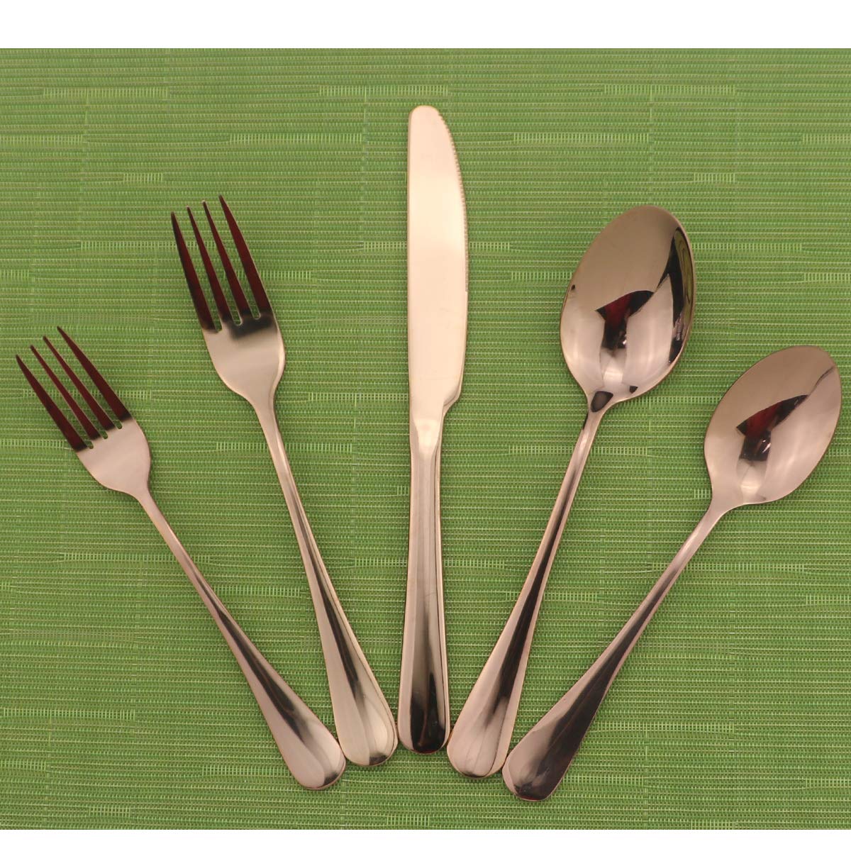 Gugrida 20-Piece Mirror Polished Rose Gold Reusable Utensils Vitalt Healthy & Eco-Friendly Stainless Steel Copper Flatware Tableware Dinnerware Set, Shiny Cutlery Knife Fork Spoon Set, Service for 4