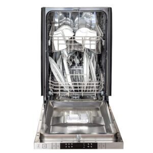 ZLINE 18 in. Compact Top Control Dishwasher in Black Matte 120-Volt with Stainless Steel Tub and Traditional Style Handle