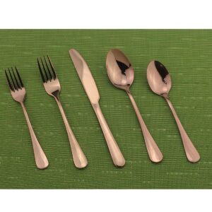 gugrida 20-piece mirror polished rose gold reusable utensils vitalt healthy & eco-friendly stainless steel copper flatware tableware dinnerware set, shiny cutlery knife fork spoon set, service for 4