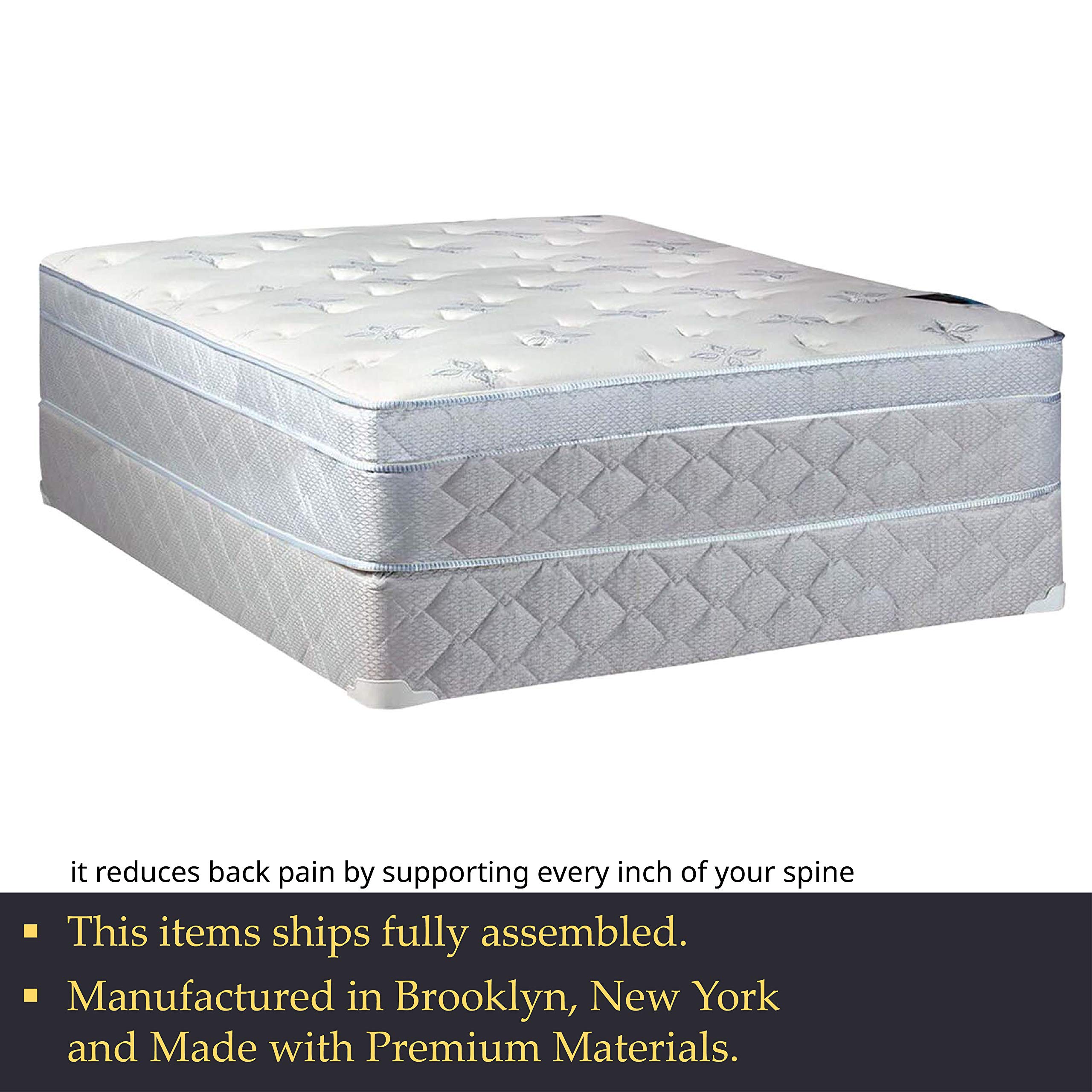 Nutan 10-Inch Plush Foam Encased Hybrid Eurotop Innerspring Mattress and 8" Wood Boxspring/Foundation Set, Twin