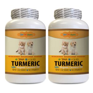 cat Anxiety Supplements - Turmeric with Coconut and Hemp Oil for Dogs and Cats - Natural Treats - Anxiety Relief - Joint Health - cat Hemp Oil Anxiety - 120 Treats (2 Bottles)