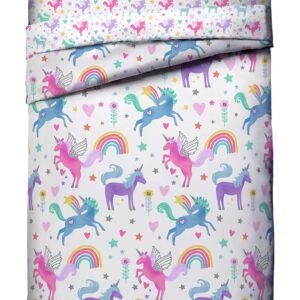 Jay Franco Unicorn Rainbow 4 Piece Twin Bed Set - Includes Comforter & Sheet Set - Super Soft Fade Resistant Microfiber