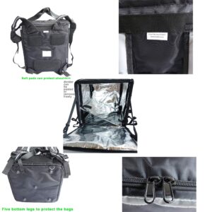 PK-140Z: Huge Heat Insulation Food Delivery Bag for Motorcycle, Big Pizza Delivery Bags for Bicycle/Scooter, 2 Layers, Rigid Frame, Side Loading, 20" x 20" x 20"