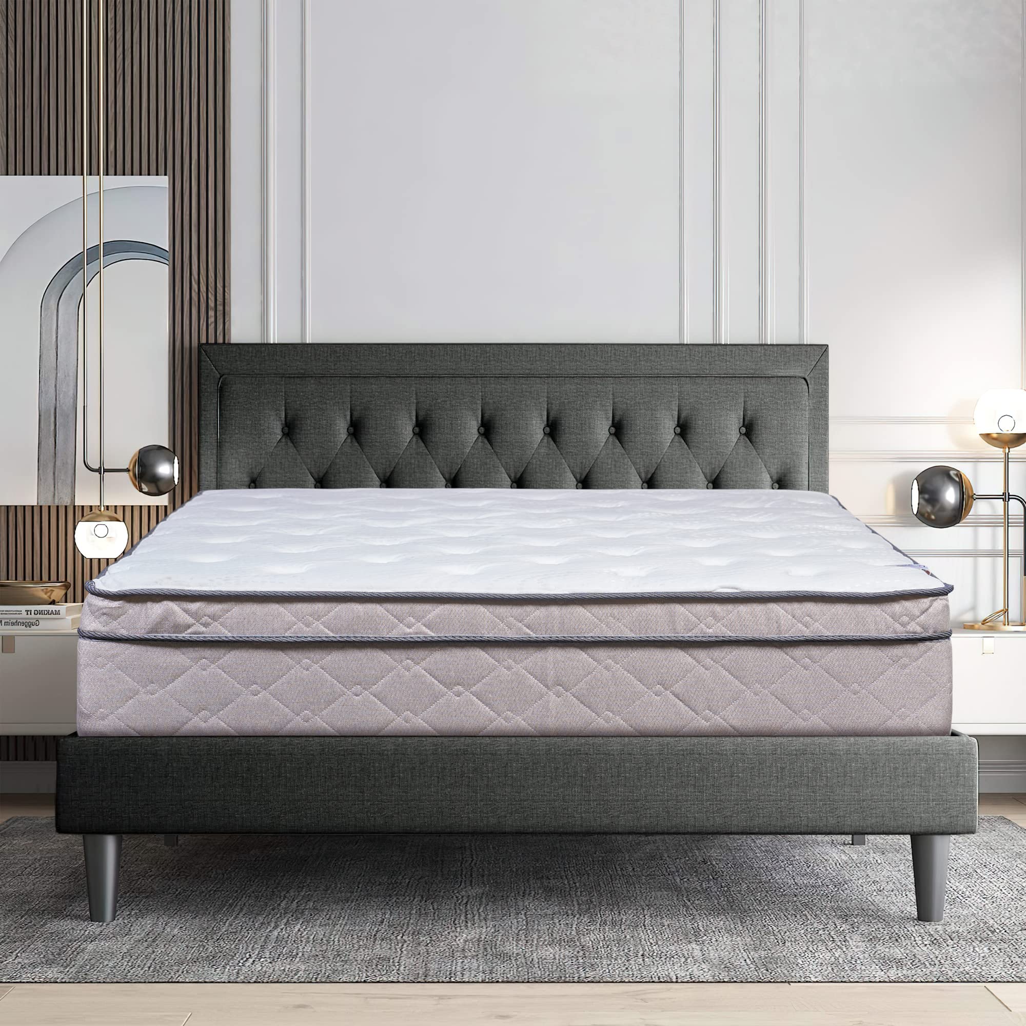 Encased Hybrid Eurotop Pillowtop Memory Foam Gel Innerspring Fully Assembled Mattress, Good For The Back