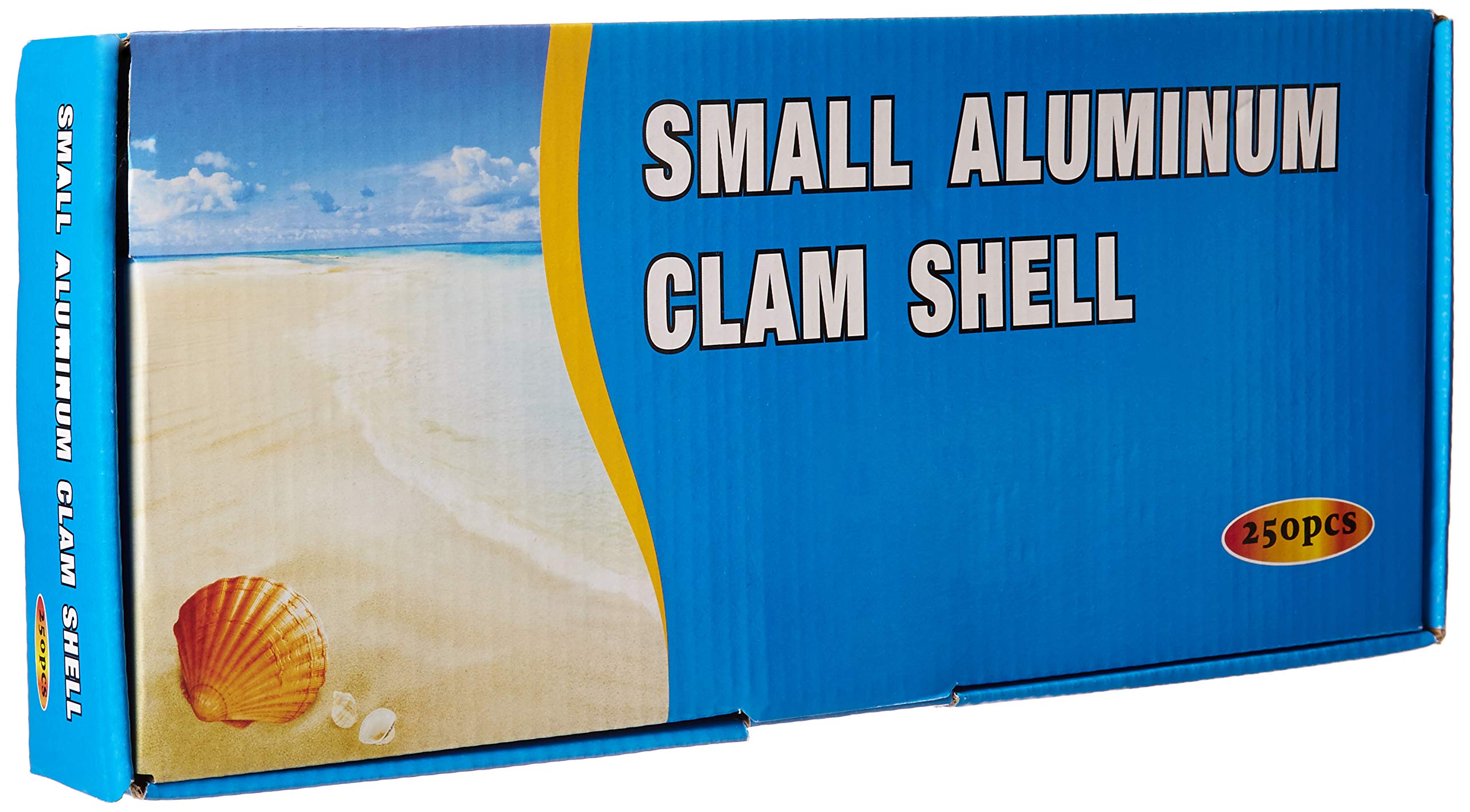 Set of 250 Disposable Clam Shells Aluminum Foil Food Shell Pans for Making Tasty Appetizers Like Clams Casino, Oysters, Crab Cakes, Dips, and More Premium Small Clam-Shell Baking Dishes,