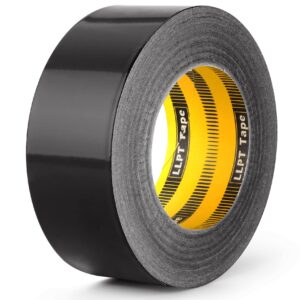 llpt aluminum black foil tape 2 inches x 55 yards 3.94 mil heavy duty adhesive hvac sealing hot cold air duct tape for pipe metal repair (bf255)