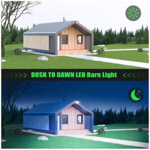 NUOGUAN LED Barn Lights 100W, Dusk to Dawn LED Outdoor Lighting, LED Security Area Lights with Photocell, 12000LM 5000K Daylight IP65 Waterproof ETL Listed 100-277VAC Wall Mount Porch Lights