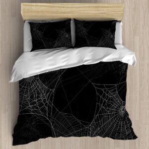 feidanno halloween duvet cover set, haunted medieval gothic spooky art print, decorative 3 piece bedding set with 2 pillow shams, (multi 7, king)