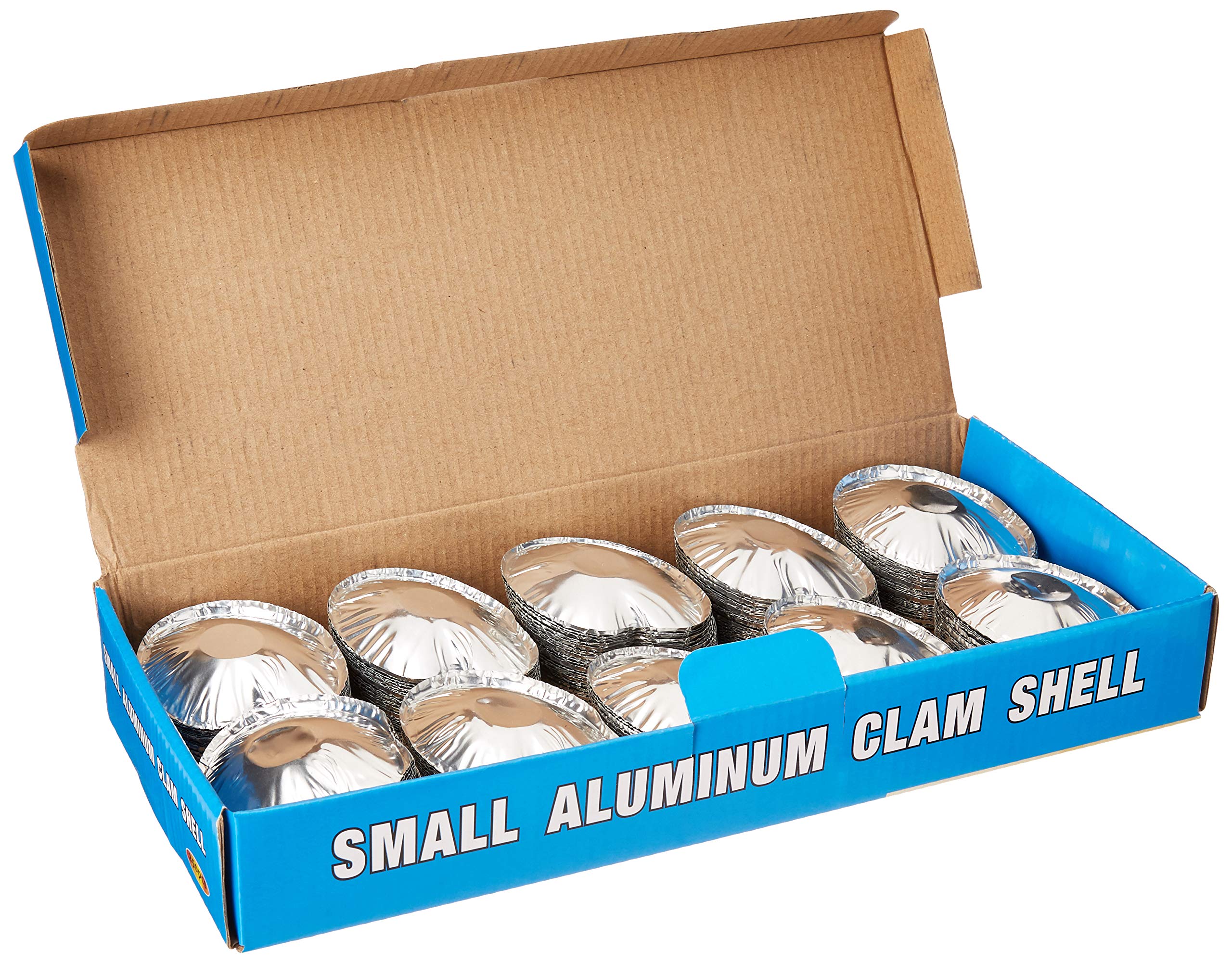 Set of 250 Disposable Clam Shells Aluminum Foil Food Shell Pans for Making Tasty Appetizers Like Clams Casino, Oysters, Crab Cakes, Dips, and More Premium Small Clam-Shell Baking Dishes,