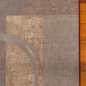 Unique Loom Barista Collection Area Rug - Kouillou (6' 1" x 9' Rectangle, Multi/ Brown)