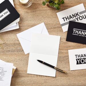 Hallmark Thank You Cards Assortment, Black and White Thanks (48 Cards with Envelopes for All Occasions)