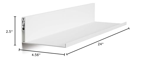 Hangman L24W L 24-Inch No-Stud Floating Shelf (White Powder Coat)