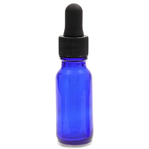 48 Count 1 oz Blue Glass Dropper Bottles and 6 Funnels (30 ml, 54 Pieces)