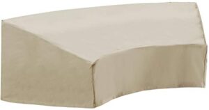 crosley furniture patio furniture covers, waterproof outdoor sectional cover for half-moon sofa, tan